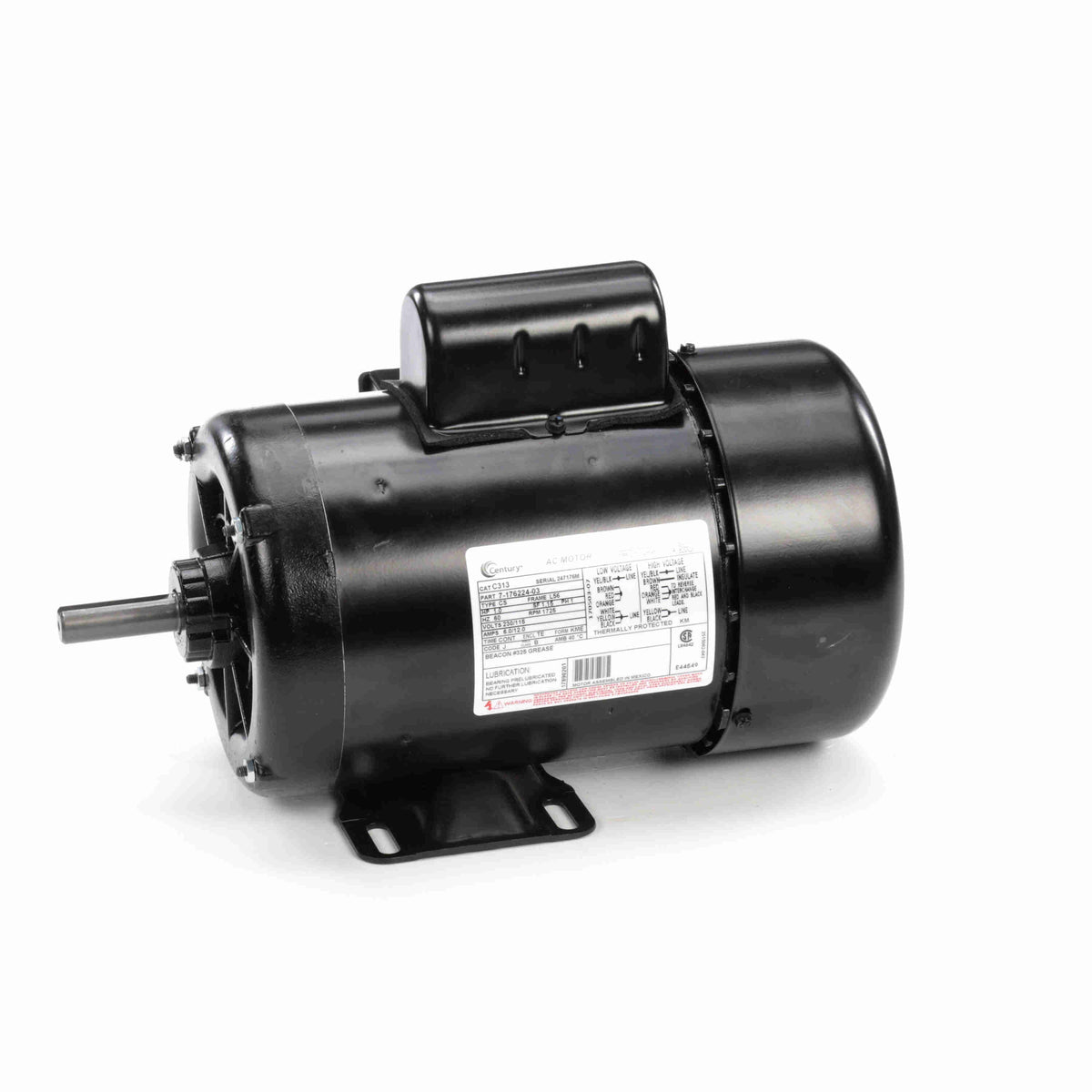 Century C313 General Purpose Single Phase Farm Duty Motor - C313 ...