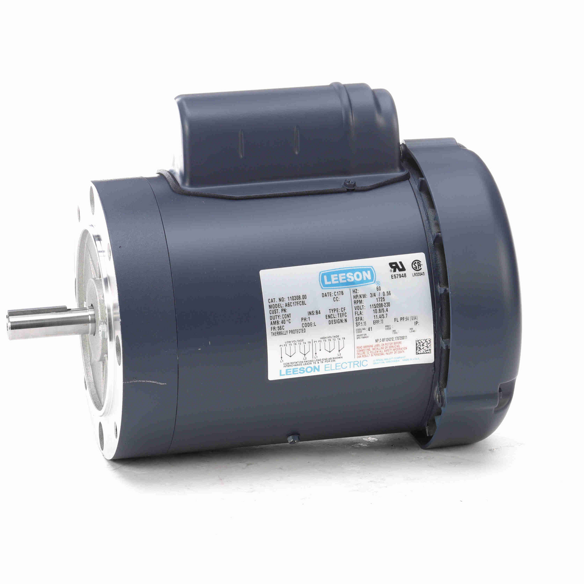 Leeson 110308.00 Capacitor Start General Purpose Motor — EmotorPro